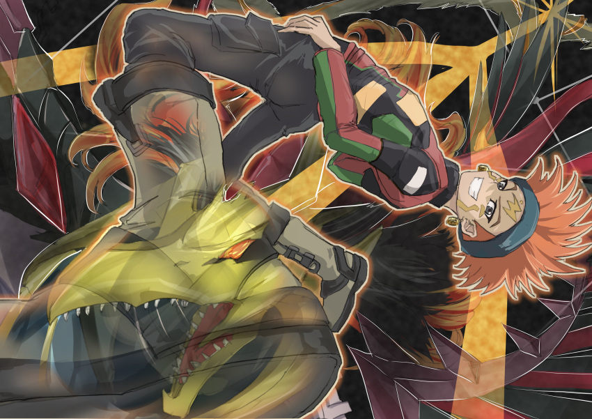 Safebooru - 1boy absurdres black-winged assault dragon black jacket black pants boots crow hogan ...