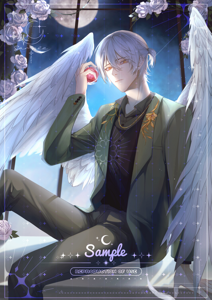 Safebooru - 1boy absurdres black pants black shirt chinese commentary closed mouth commentary ...