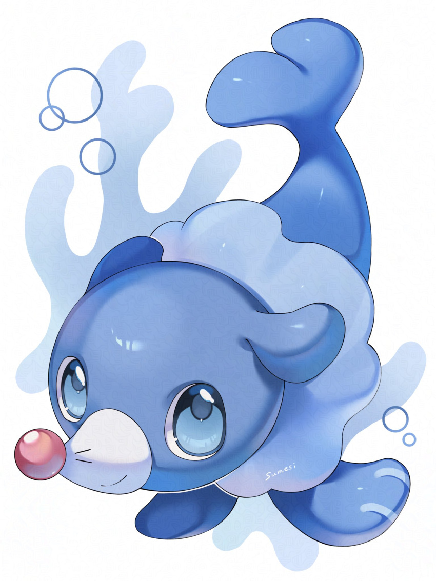 Safebooru - animal focus blue pupils blue skin bubble closed mouth ...