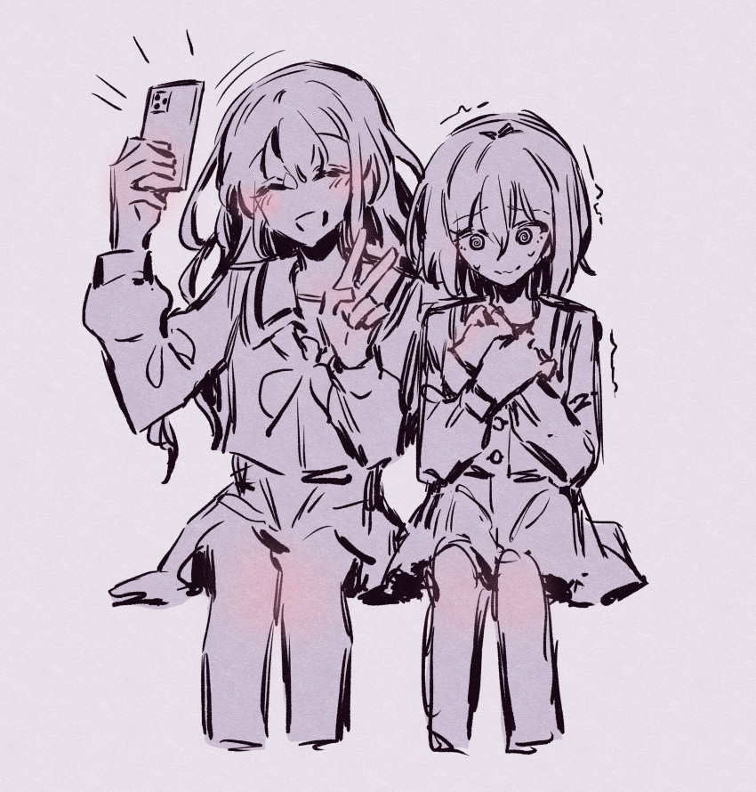 Safebooru 2girls Absurdres Bang Dream Blush Cellphone Commentary 0517