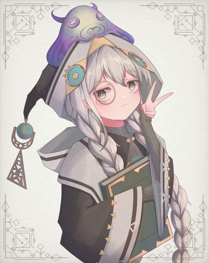 Safebooru - astellar of the white forest book braid coat diabellstar ...