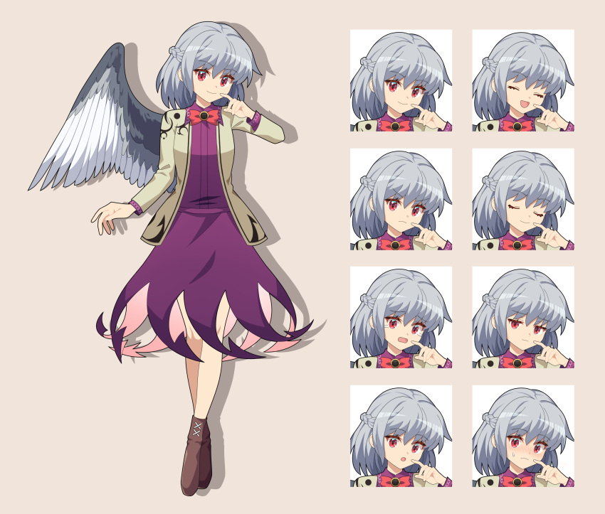 Safebooru - 1girl 4rion :d absurdres blush boots bow bowtie brown footwear closed eyes closed ...