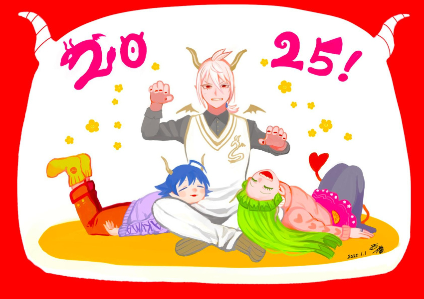 Safebooru - 1girl 2025 asmodeus alice happy new year lap pillow mairimashita! iruma-kun multiple ...