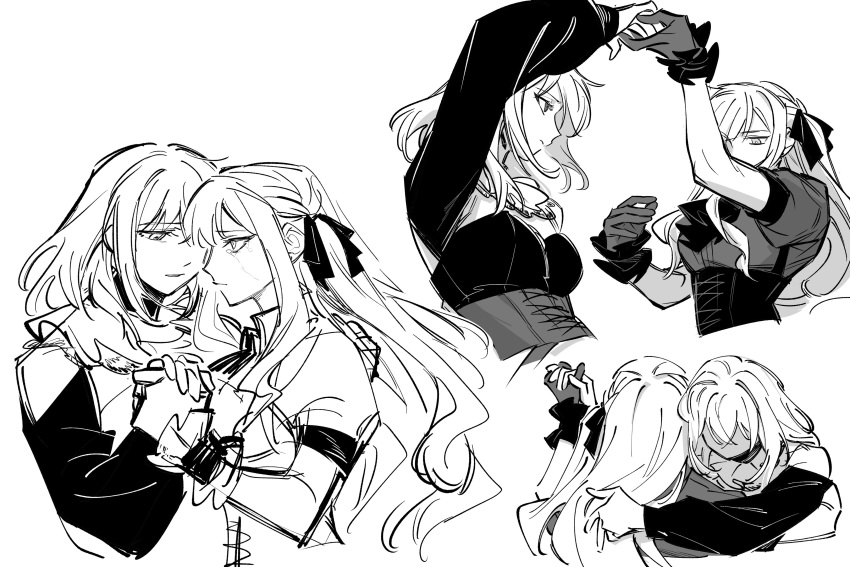 Safebooru - 2girls absurdres arms up bang dream! bang dream! it's mygo!!!!! black ribbon black ...