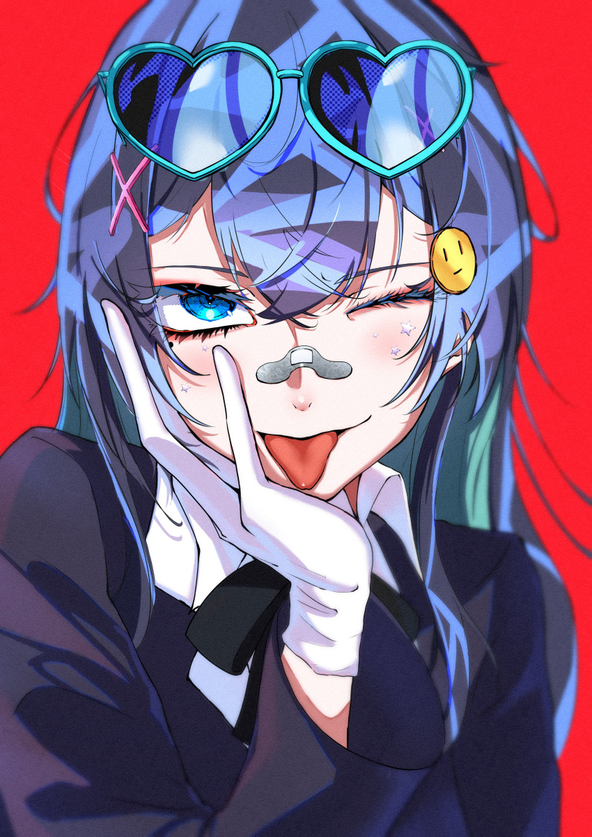 Safebooru - 1girl absurdres ado (utaite) bandaid bandaid on face bandaid on nose black bow black ...