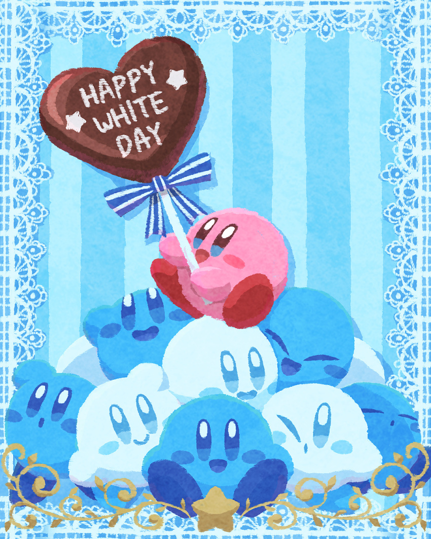 Safebooru - :d blue background blue eyes blue skin blush stickers candy ...
