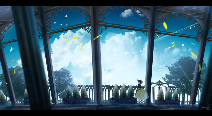 Safebooru - 1girl amatsuki rei animal arch architecture arm up armpits ...