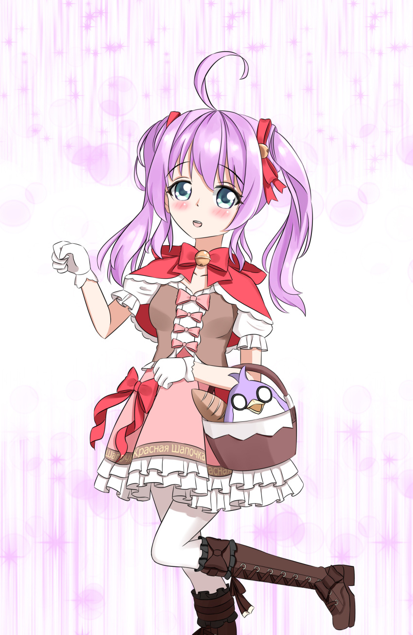 Safebooru - 1girl absurdres aqua eyes basket bird boots highres little red riding hood little ...