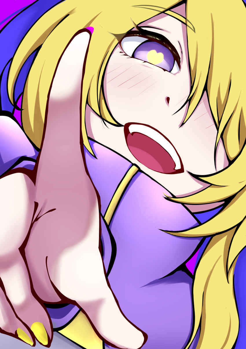 Safebooru - 1girl absurdres blonde hair blue hair blush close-up commentary request dounika ...