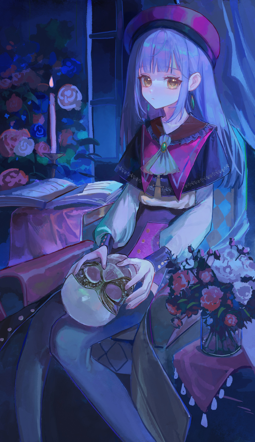 Safebooru - 1girl absurdres ascot bang dream! bang dream! it's mygo!!!!! black capelet blue hair ...