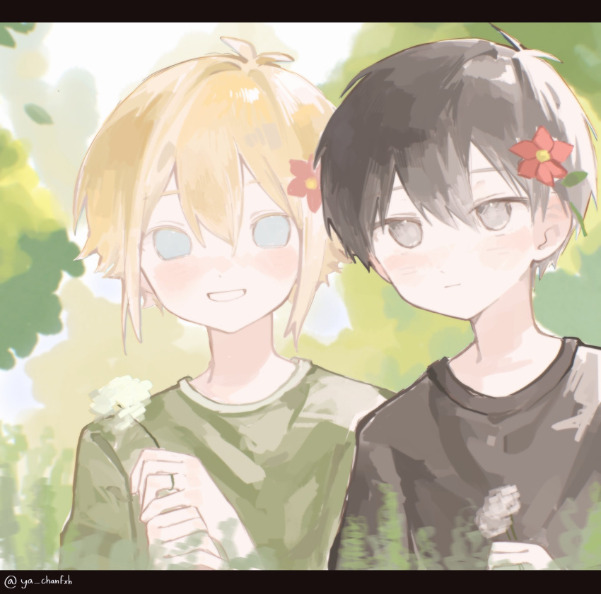 Safebooru - 2boys aged down alternate costume antenna hair basil (faraway) (omori) basil (omori ...