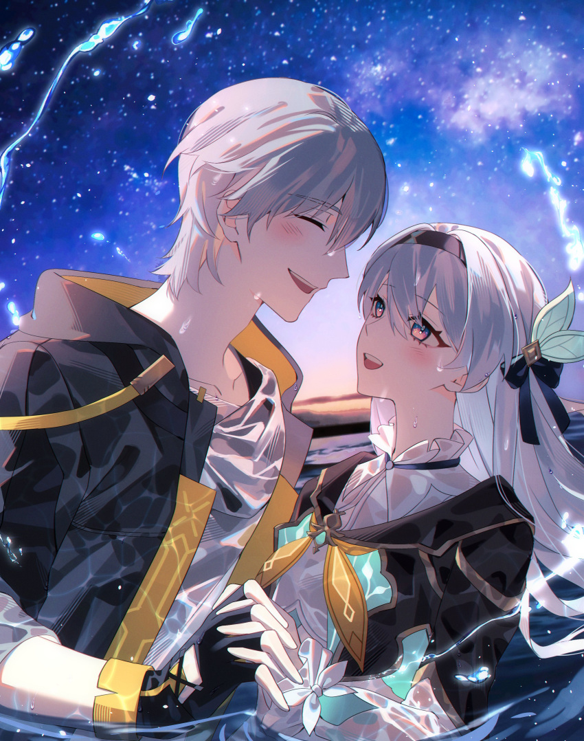 Safebooru - 1boy 1girl absurdres black hairband blush caelus (honkai: star rail) firefly (honkai ...