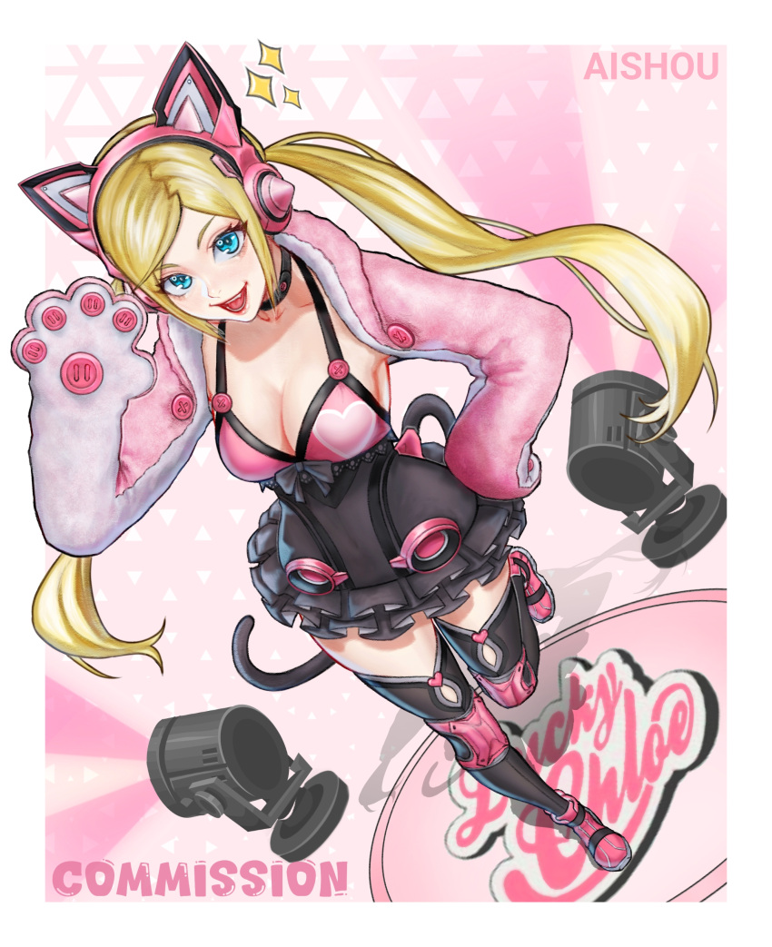 Safebooru - 1girl absurdres ai shou alluring animal ear headphones animal ears artist name ...