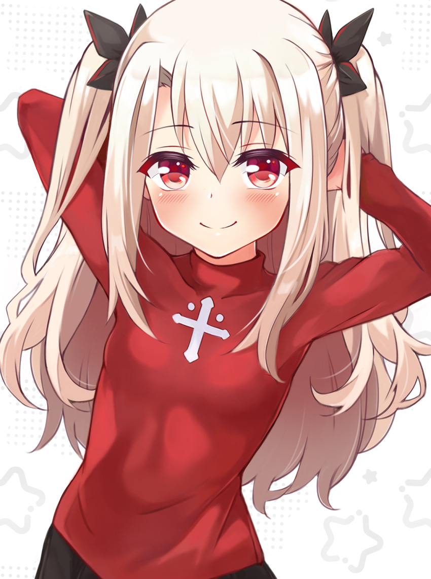 Safebooru - 1girl arms behind head arms up black ribbon cosplay cross ...