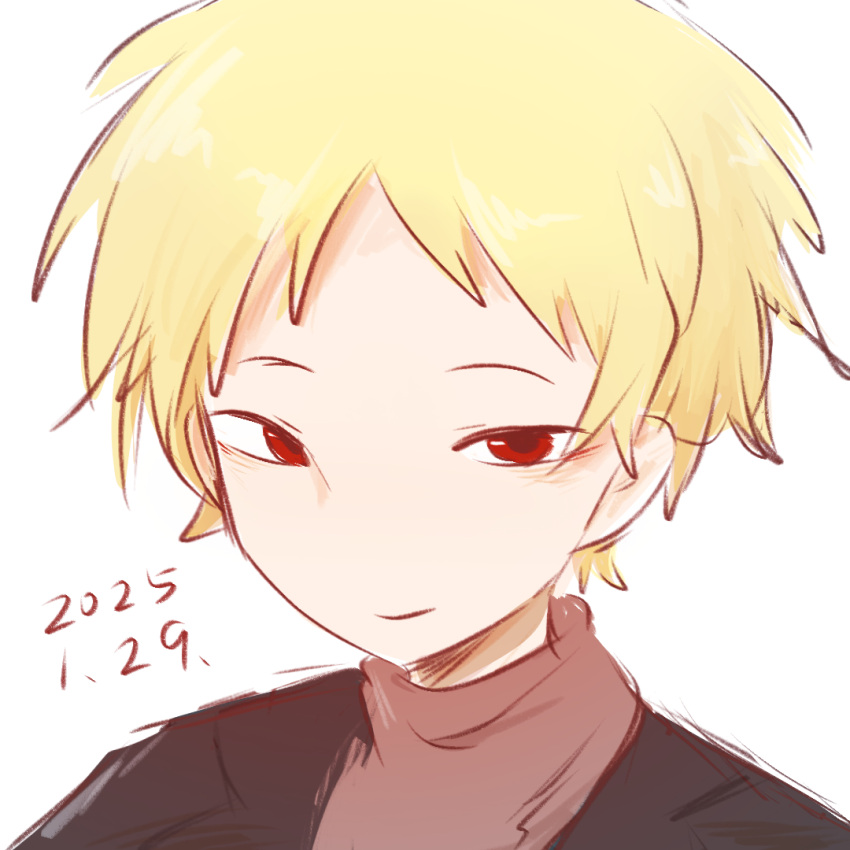Safebooru - 1boy atou haruki black jacket blonde hair brown shirt chinese commentary closed ...