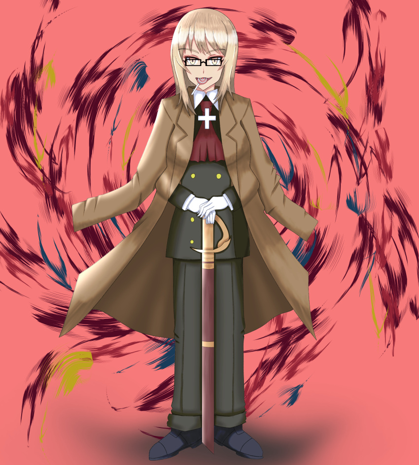 Safebooru - alternate costume alternate eye color bespectacled blonde ...