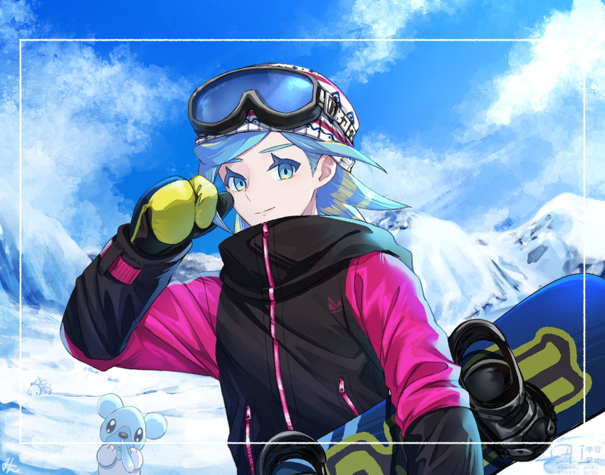 Safebooru - 1boy alternate costume beanie blue eyes blue hair closed ...