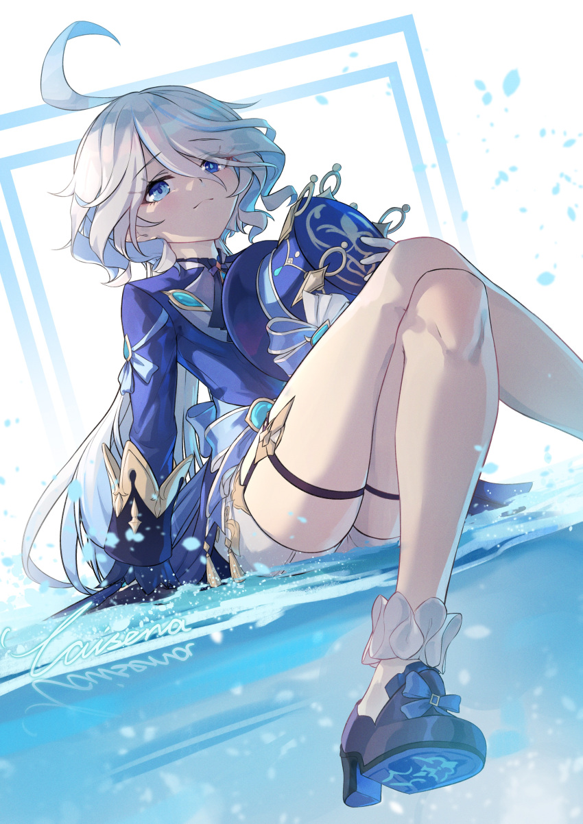 Safebooru - 1girl absurdres ahoge artist name ascot asymmetrical gloves black ascot black ...