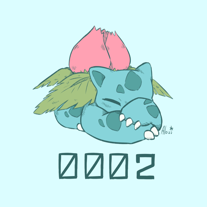 Safebooru - aloui-draws animal focus blue background claws closed eyes ...