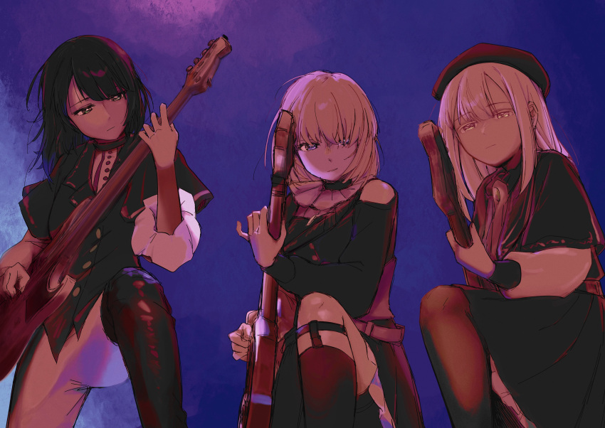 Safebooru - 3girls absurdres bang dream! bang dream! it's mygo!!!!! bass guitar black hair black ...