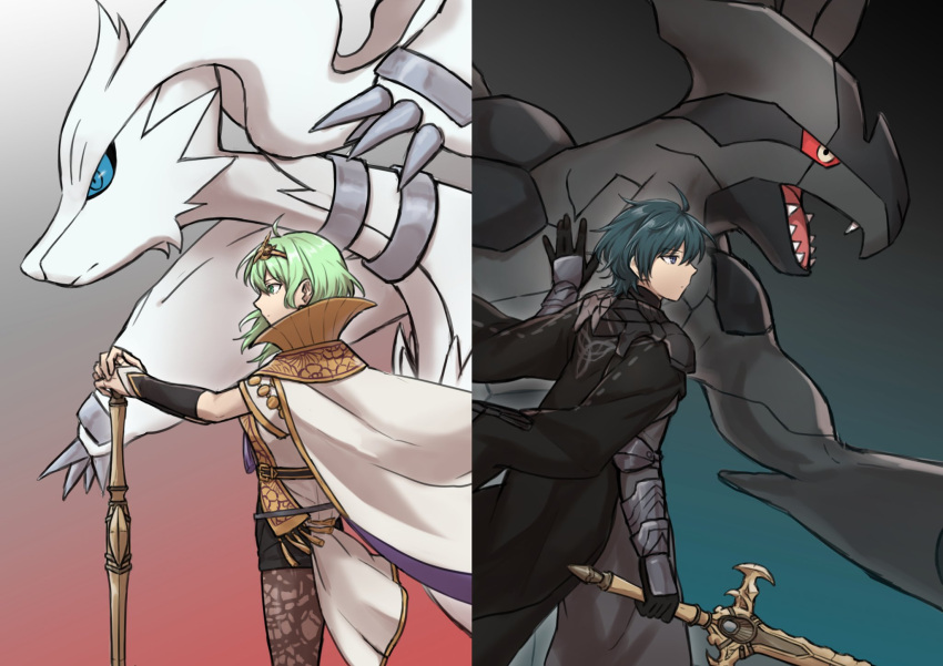 Safebooru - 1boy 1girl blue eyes blue hair byleth (female) (fire emblem ...