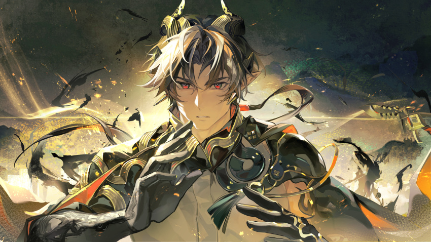 Safebooru 1boy Absurdres Arknights Black Eyes Black Hair Black Shirt 9446