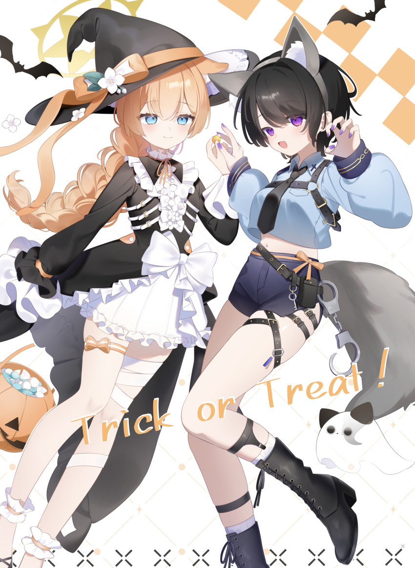 Safebooru - 2girls absurdres alternate costume alternate hairstyle animal ears ankle boots ...