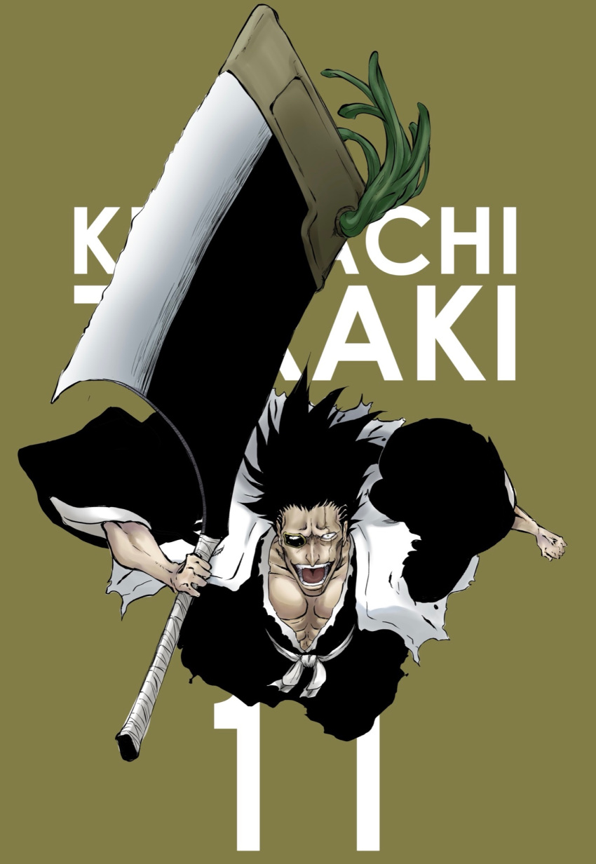 Safebooru - 1boy abs axe black hair black hakama black kimono bleach ...