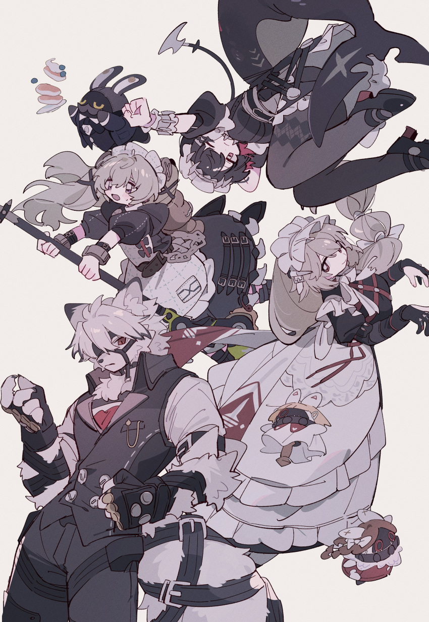 Safebooru - 1boy 3girls absurdres alexandrina sebastiane anastella (zenless zone zero) animal ...