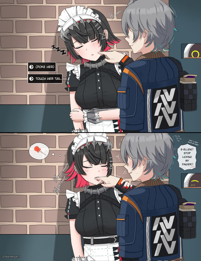 Safebooru - 1boy 1girl 1other artist name bangboo (zenless zone zero) bangboo 6 (zenless zone ...