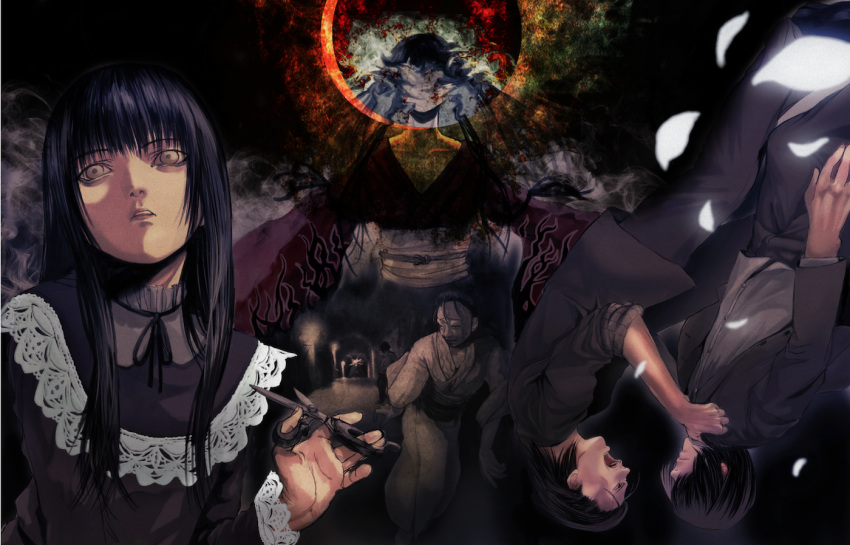 Safebooru - black hair brown eyes character request dress fatal frame ...