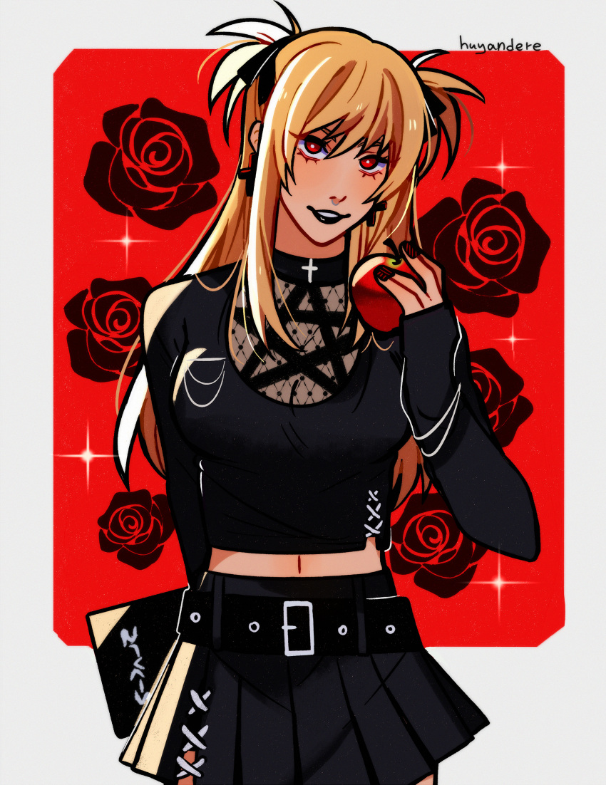 Safebooru - 1girl absurdres amane misa black nails blonde hair choker cross cross earrings death ...