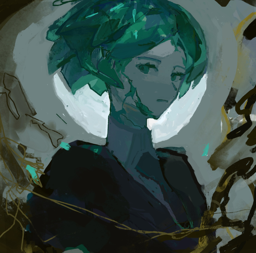 Safebooru - 1other androgynous aqua eyes aqua hair colored eyelashes commentary cracked skin ...