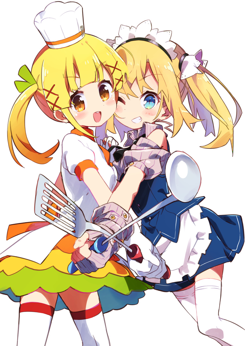 Safebooru 2girls D Absurdres Amaryllis Class Apron Bare Shoulders 2319