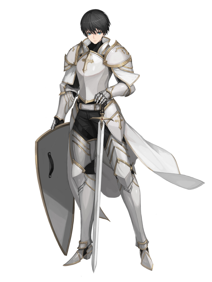 Safebooru 1boy Akai2930 Armor Armored Boots Belt Black Hair Blue Eyes 5614