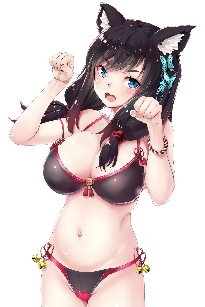 Safebooru - 1girl absurdres animal ears azur lane bare shoulders bikini black bikini black hair ...