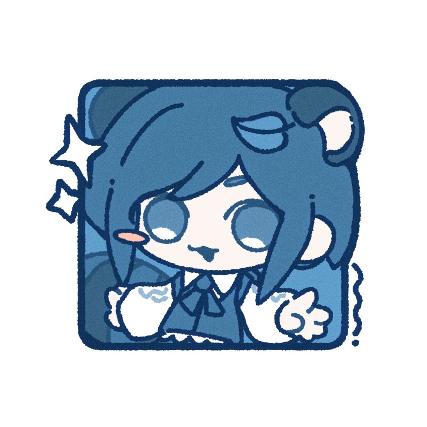 Safebooru - 1girl animal ears blue theme chibi fukurai azami highres ...