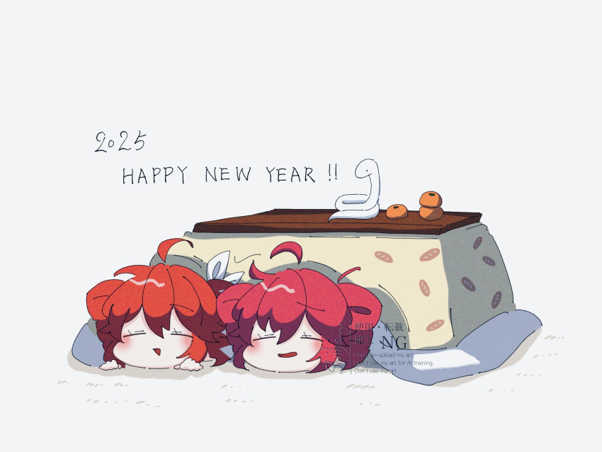 Safebooru - 2girls ahoge blush chestnut mouth closed eyes drill hair ...