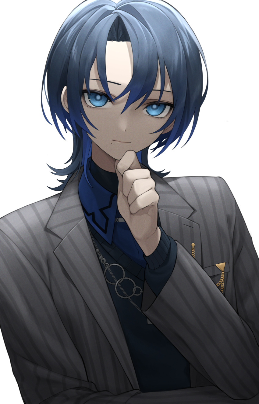 Safebooru - 1girl absurdres apicium black hair black sweater blue eyes ...