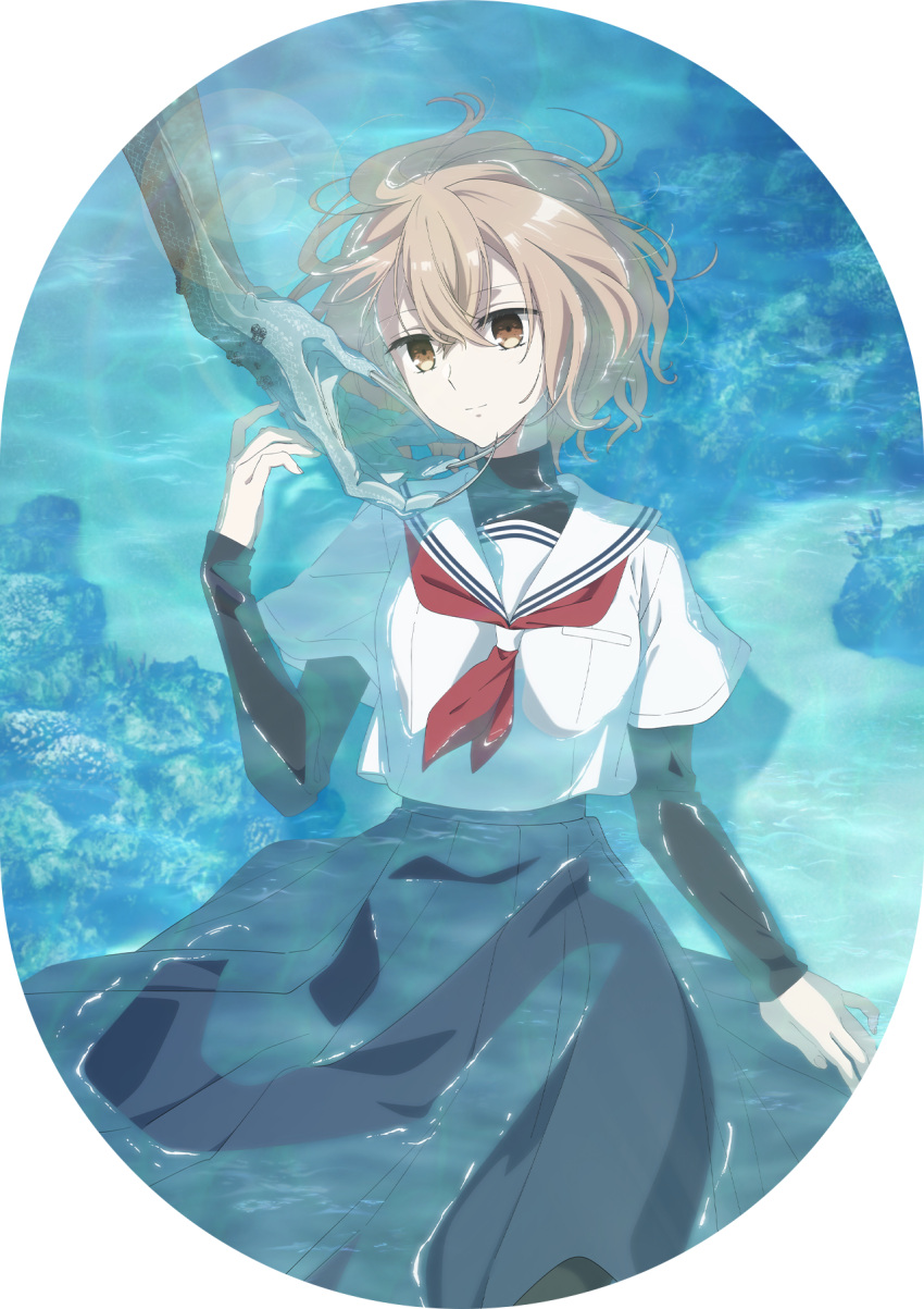 Safebooru - 2girls afloat anime coloring black skirt black sweater blue ...