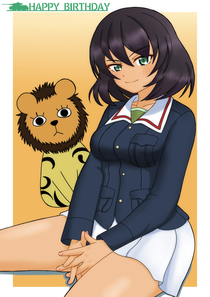 Safebooru - 1girl absurdres amanone yun birthday black hair blue jacket bob cut closed mouth ...