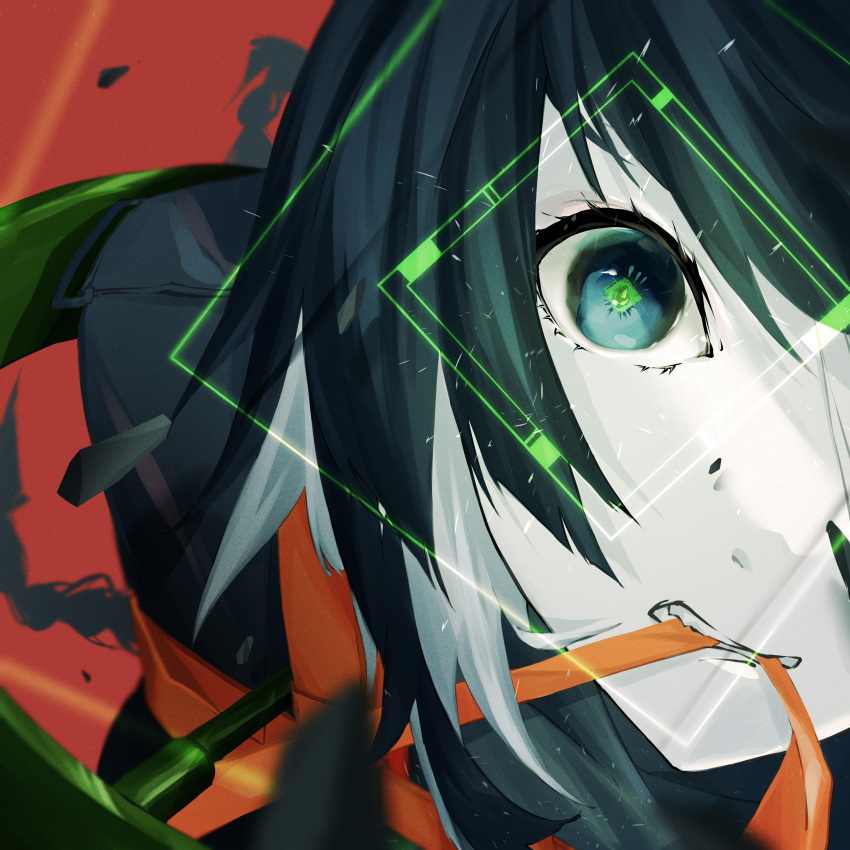 Safebooru - 1girl absurdres aura black hair blue eyes close-up colored ...