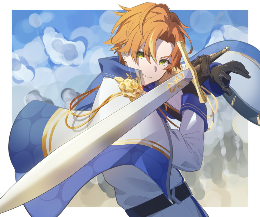 Safebooru - 1boy belt black belt black gloves cape collared cape ...