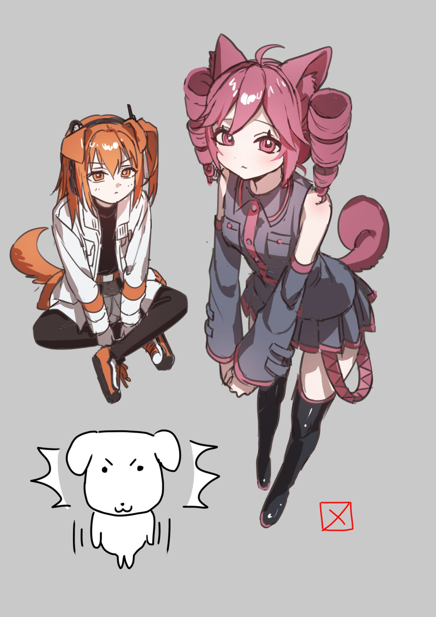 Safebooru - 0x0xm2 a.i. voice adachi rei animal ears bare shoulders black boots black pantyhose ...