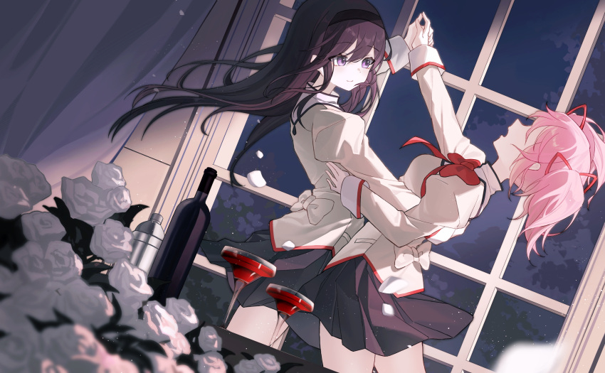 Safebooru - 2girls 762807438 akemi homura black hair kaname madoka long hair mahou shoujo madoka ...