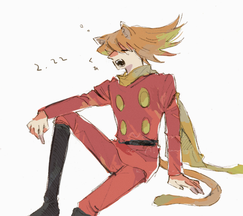 Safebooru - 1boy animal ears belt big nose black boots boots buttons ...