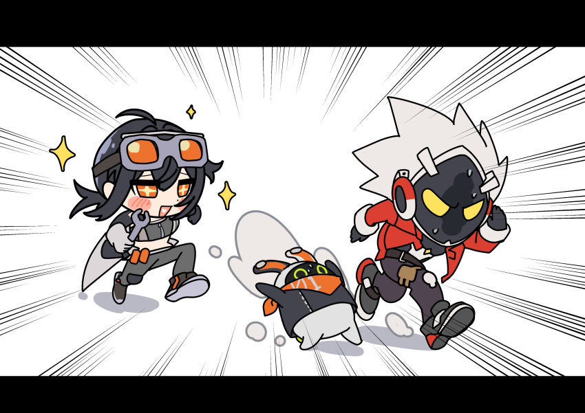 Safebooru - + + 1boy 1girl absurdres arms up bangboo (zenless zone zero ...