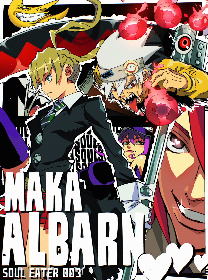 Safebooru - 2boys 2girls absurdres black coat blair (soul eater) blonde ...