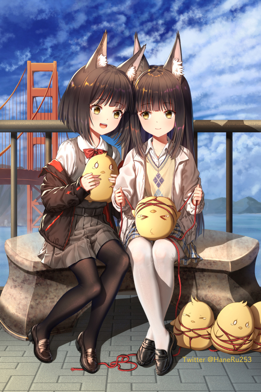 Safebooru - 2girls :d animal animal ear fluff animal ears azur lane bangs bdsm bird black ...