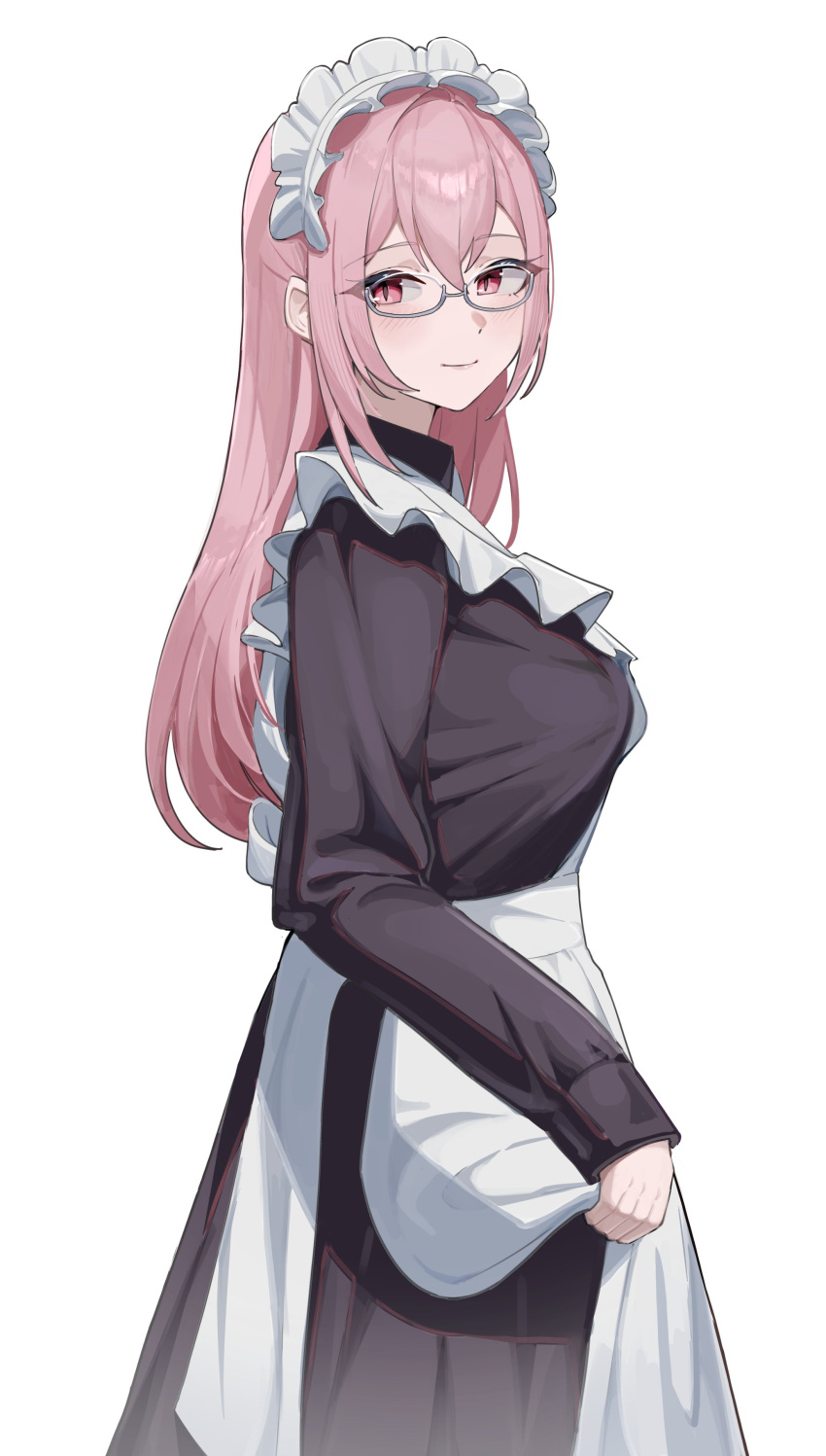 Safebooru - 1girl absurdres alternate costume blush closed mouth cowboy shot glasses hair ...